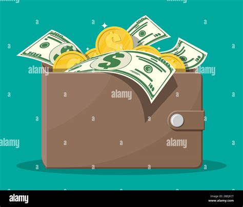 Dollar Banknoten Und Goldm Nzen In Der Brieftasche Geldb Rse Aus Leder