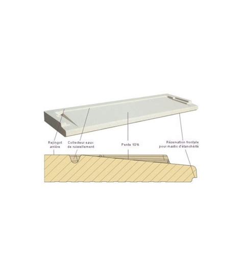 Appui de Fenêtre 35 à Pose Simplifiée WESER 88 X 35 Monobloc Gris