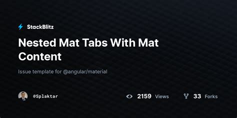 Nested Mat Tabs With Mat Content Stackblitz