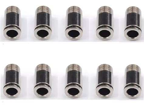 10 Pz Conexión Rapida Neumatica 6mm X 1 8 Npt Racor Metalico Envío gratis
