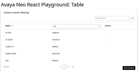 Neo React Table Custom Filter Forked Codesandbox