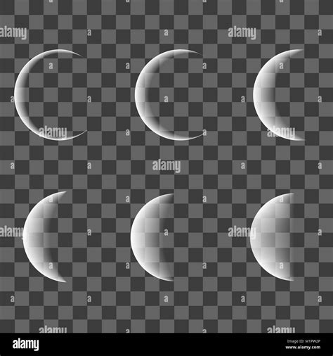 Las Diferentes Fases De La Luna Sobre Un Fondo Transparente Vector