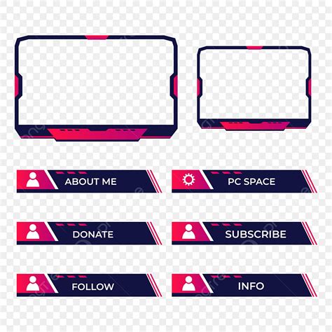 Cyberpunk Clipart Transparent Background Twitch Stream Panels Pack