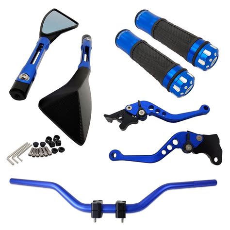 Kit Manete Manopla Retrovisor Guidão Naked Esportivo Completo Bros 125