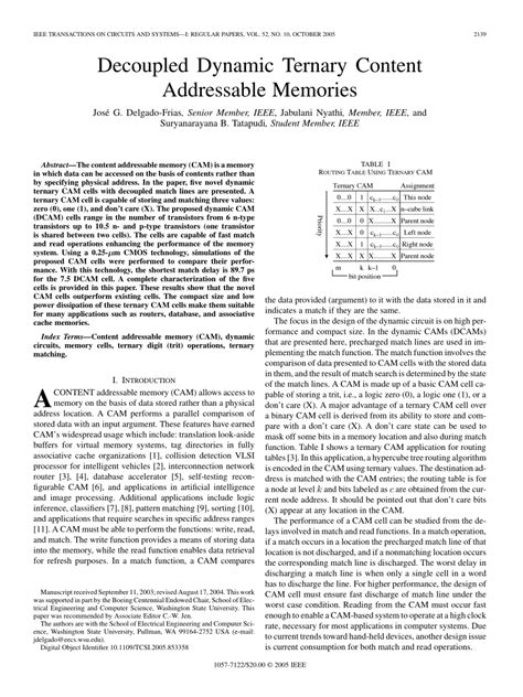 pdf decoupled dynamic ternary content addressable memories