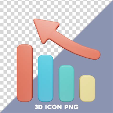 Ícone de crescimento 3d png PSD Premium
