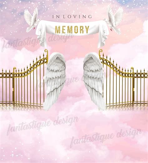 Pink In Loving Memory Background Gold Heavens Gate PNG Rest In Peace