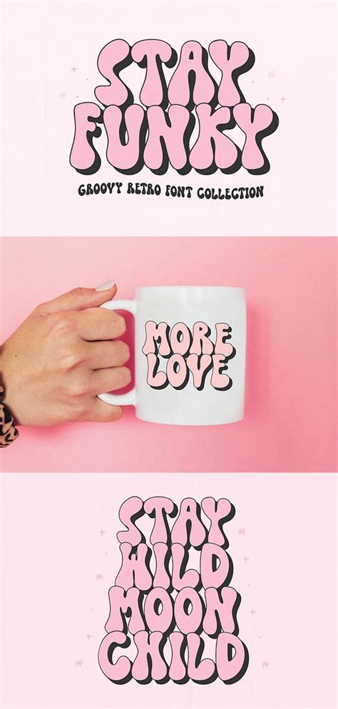 Stay Funky Font Retro Font Groovy Font Bubbly Font Shadow Font