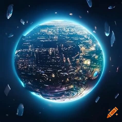 Futuristic City Floating In Space On Craiyon