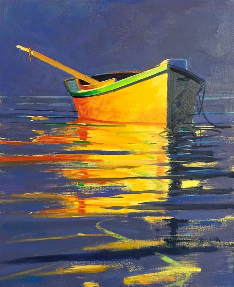 Boat Painting Acrylic Diy Watercolor Painting Landscape Art Painting