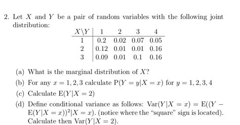 solved 2 let x and y be a pair of random variables with the
