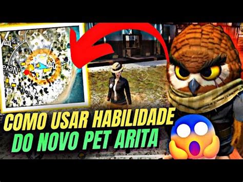 COMO USAR HABILIDADE DO NOVO PET ARITA A CORUJA DO FREE FIRE REVELANDO