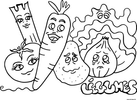 Coloriage Legumes Frais Du Jardin JeColorie