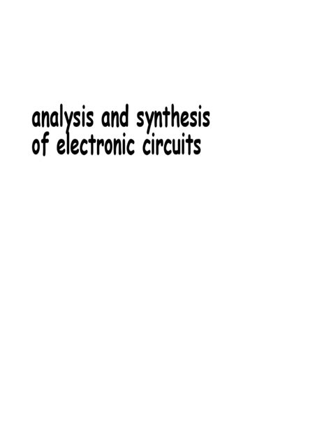 pdf analysis synthesis of electric circuits dokumen tips