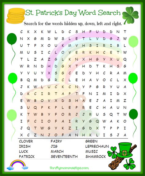 St Patrick Word Search Printable Printable Word Searches