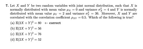 solved let x and y be two random variables with joint normal