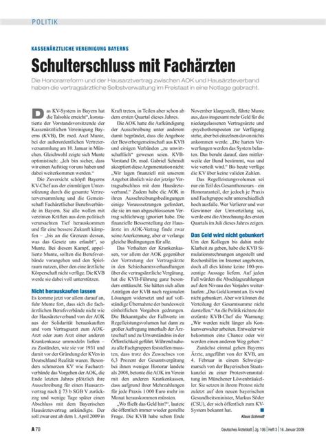Kassen Rztliche Vereinigung Bayerns Schulterschluss Mit Fach Rzten