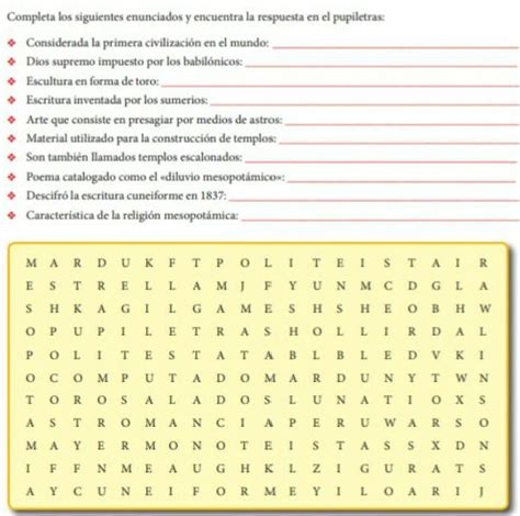 Completa Los Siguientes Enunciados Y Encuentra La Respuesta En El