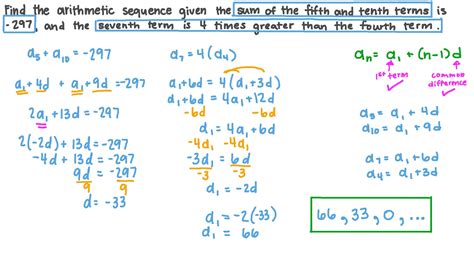 question video finding the arithmetic sequence under a certain condition nagwa