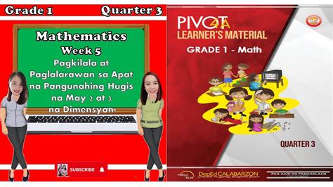 quarter 3 mathematics grade 1 week 5 melc based slm math pivot grade1 youtube