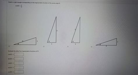 solved sketch a right triangle corresponding to the