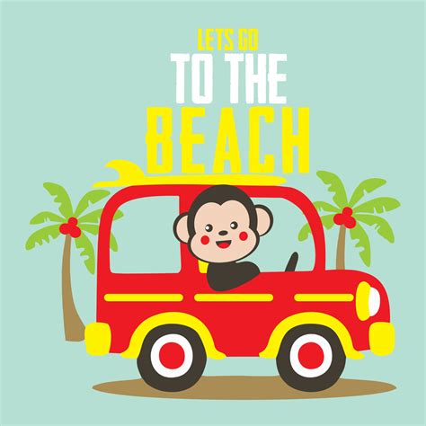 Lets Go To The Beach Vector Art At Vecteezy
