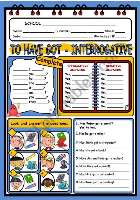 HAVE GOT INTERROGATIVE ESL Worksheet By Evelinamaria