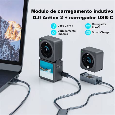 Cabo De Carregamento Magn Tico Usb C Para Dji Action Telesin
