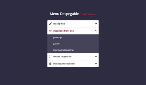 como hacer un menú despegable estilo acordeón con jquery how to make an accordion menu with