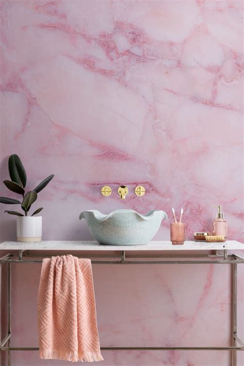Pink Cracked Marble Wallpaper Mural Hovia
