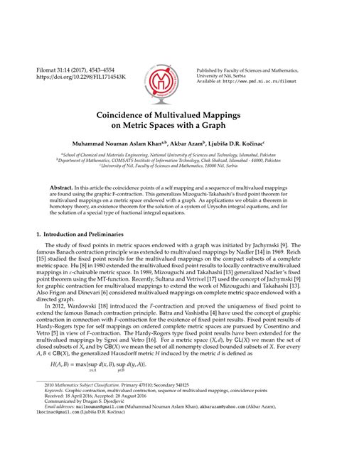 pdf coincidence of multivalued mappings on metric spaces with a graph