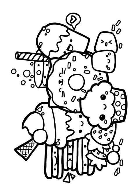 Doces Kawaii Para Colorir Imprimir Desenhos
