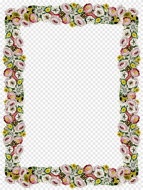 Borda De Quadro Floral Rosa Verde E Amarelo Molduras Para Quadros E