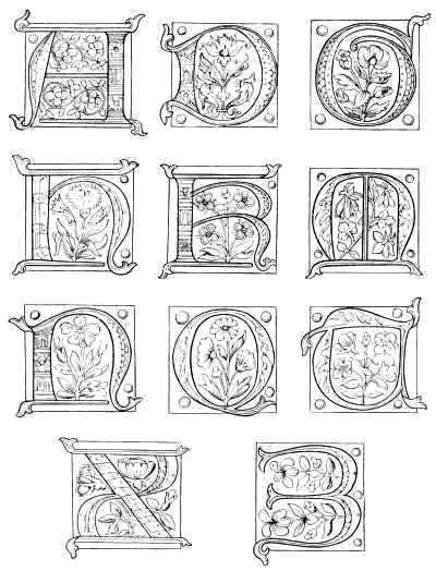 Illuminated Manuscript Letter Coloring Page Sketch Coloring Page