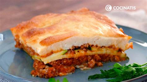 Lasaña de calabacín con carne picada y bechamel Cocinatis