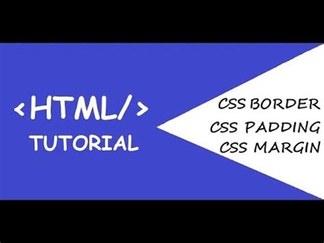 HTML Tutorial For Beginners CSS Borders Margins Padding YouTube