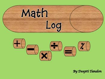 Printable Math Log By Deepti Tandon TPT