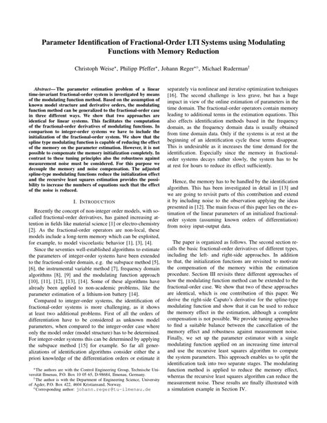 pdf parameter identification of fractional order lti systems using modulating functions with