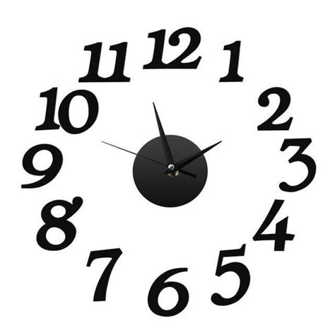 Horloge Pendule Horloge Murale D Auto Adh Sive En Acrylique Grand