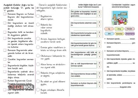 2 Sınıf Hayat Bilgisi Dini Ba Eduhol Etkinlik İndir Oyun Oyna