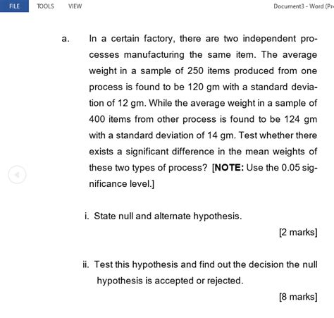 Solved FILE TOOLS VIEW Documents Word Pro A In A Certain Chegg
