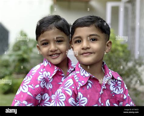 Twin Brothers Jabalpur Madhya Pradesh India Mr Stock Photo