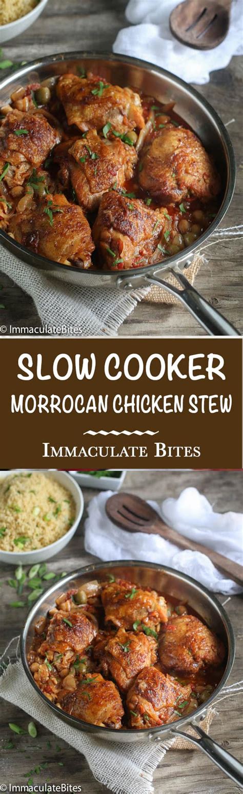 Moroccan Slow Cooker Chicken Thighs Immaculate Bites