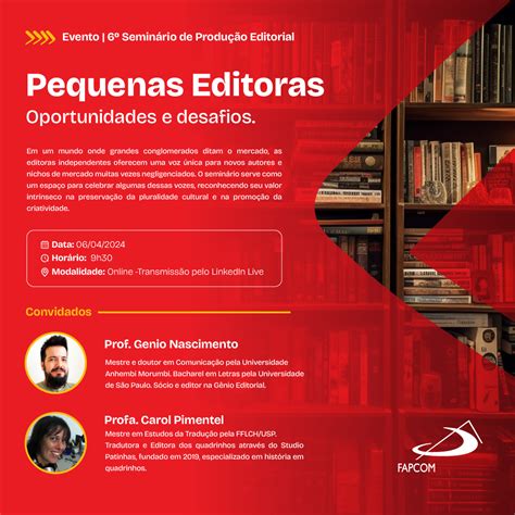 6 Seminário de Produção Editorial FAPCOM Faculdade Paulus de
