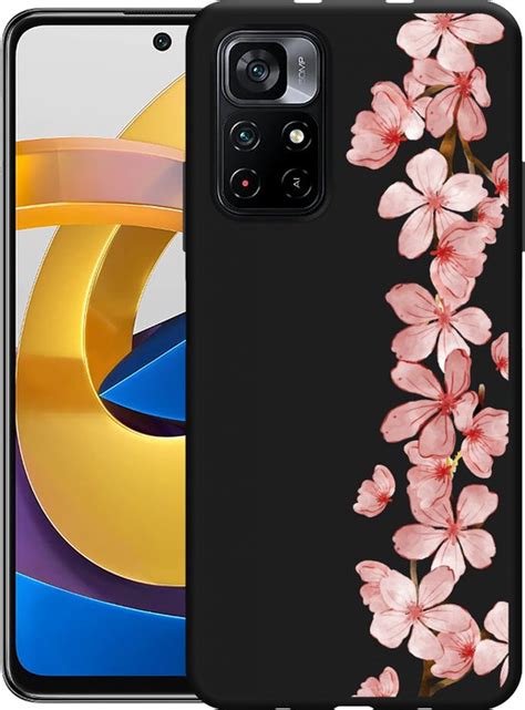 Hoesje Geschikt Voor Poco M4 Pro 5G Zwart Flower Branch Bol