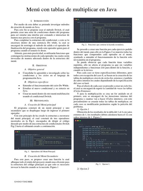 tablas de multiplicar en java pdf java lenguaje de programación menú computación