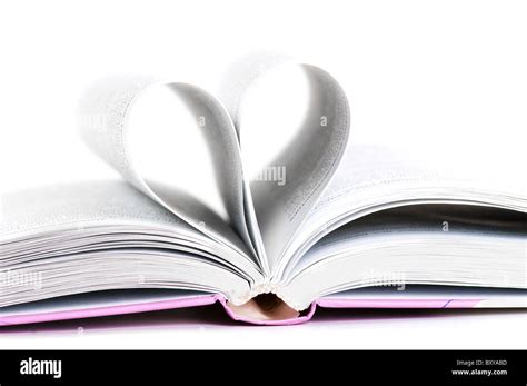 Pages Of A Book Curved Into A Heart Shape Stock Photo Alamy