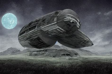 Abandoned Spaceship Eerie Digital Art Stable Diffusion