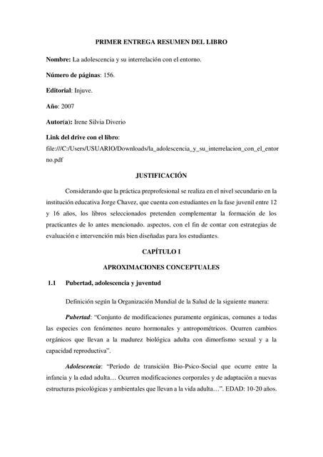 La adolescencia y su interrelación con el entorno Yulisa LINARES