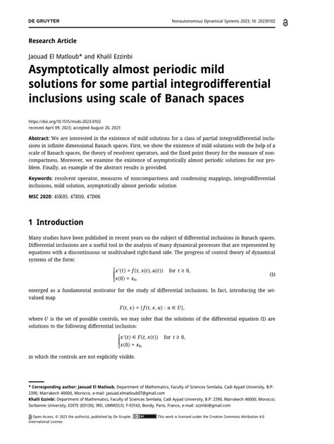pdf asymptotically almost periodic mild solutions for some partial integrodifferential